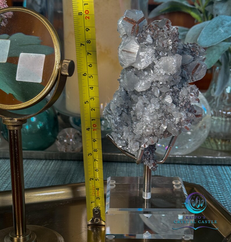 Rare Benz Calcite & Pyrite Specimen on Needle Quartz – With Custom ...