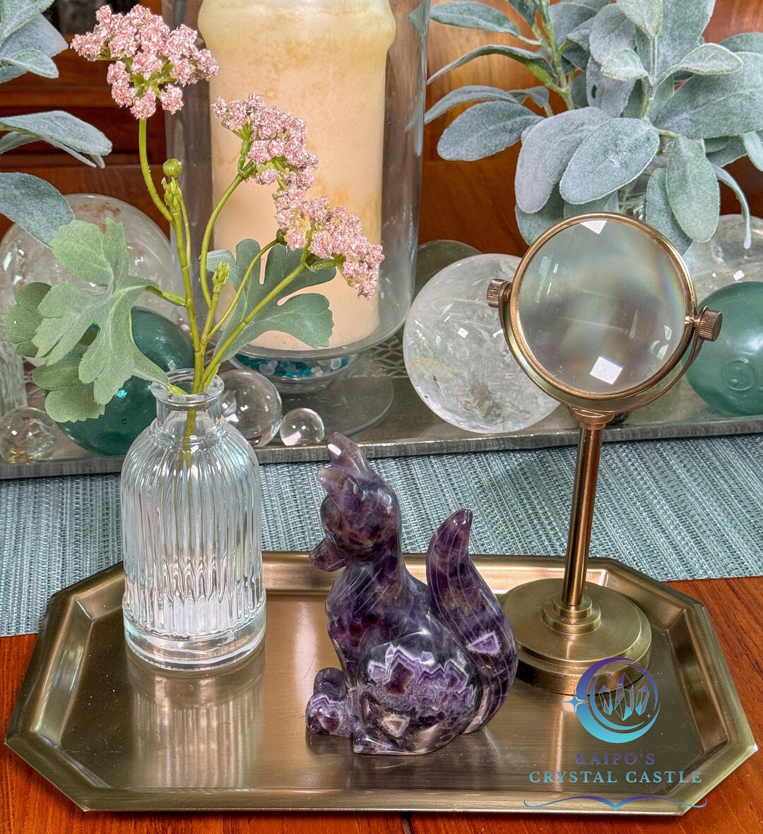 Beautiful Natural Dream Amethyst Fox Carving Healing Home Decor ...