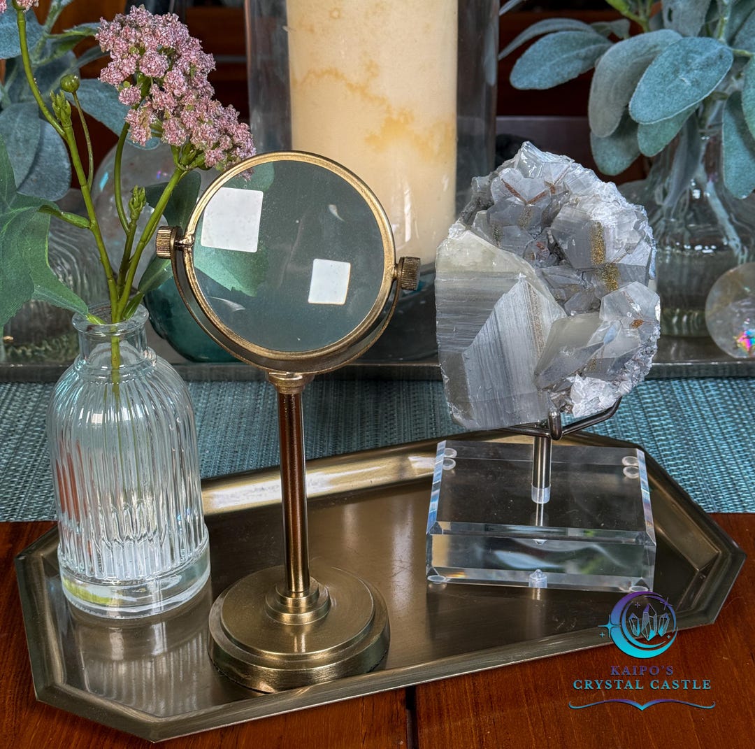 Rare Benz Calcite With Pyrite – UV Reactive Mineral Specimen on Stand ...