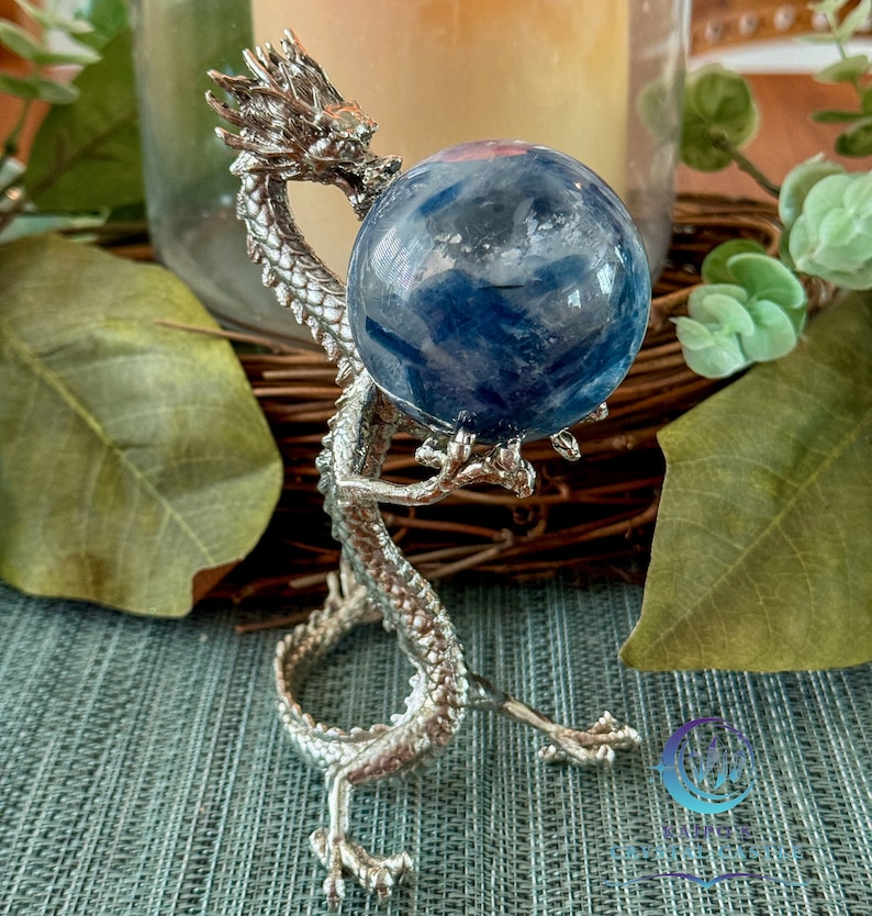 Fascinating Standing Metal Dragon Sphere Holder Silver / - Etsy