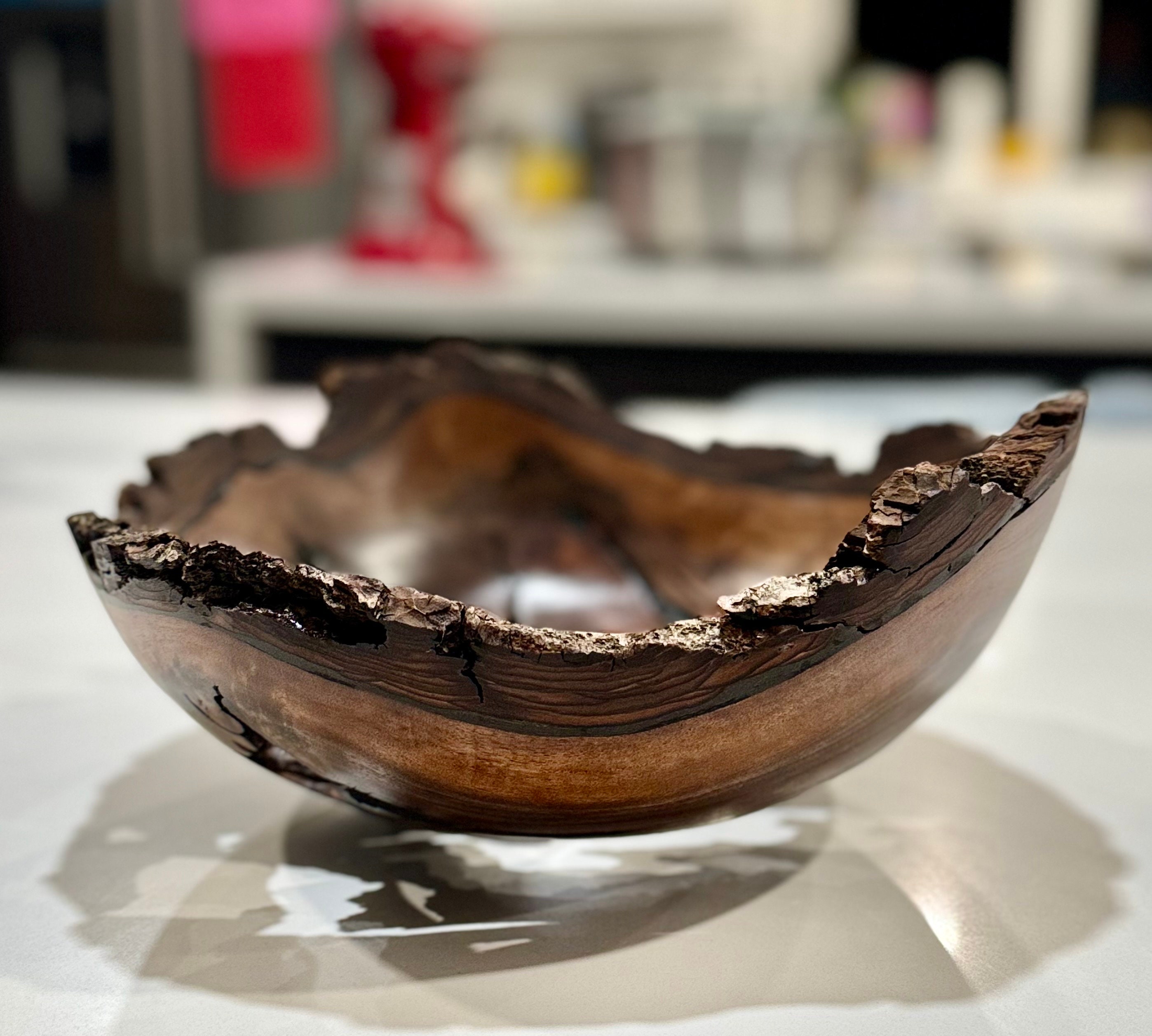 Walnut Live-edge Bowl With Artistic Voids, Hand Turned. - Etsy