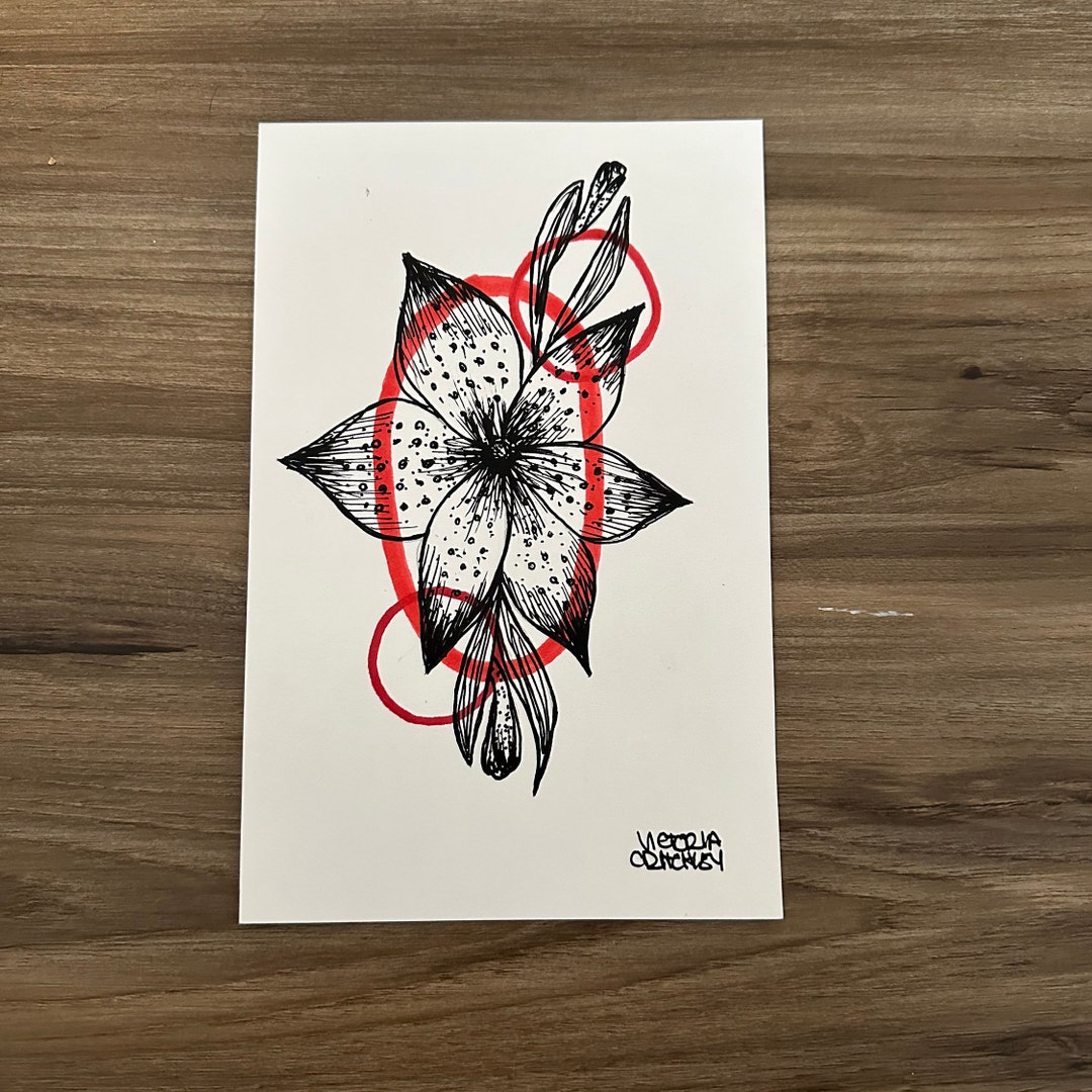 Red Botanical Print - Etsy