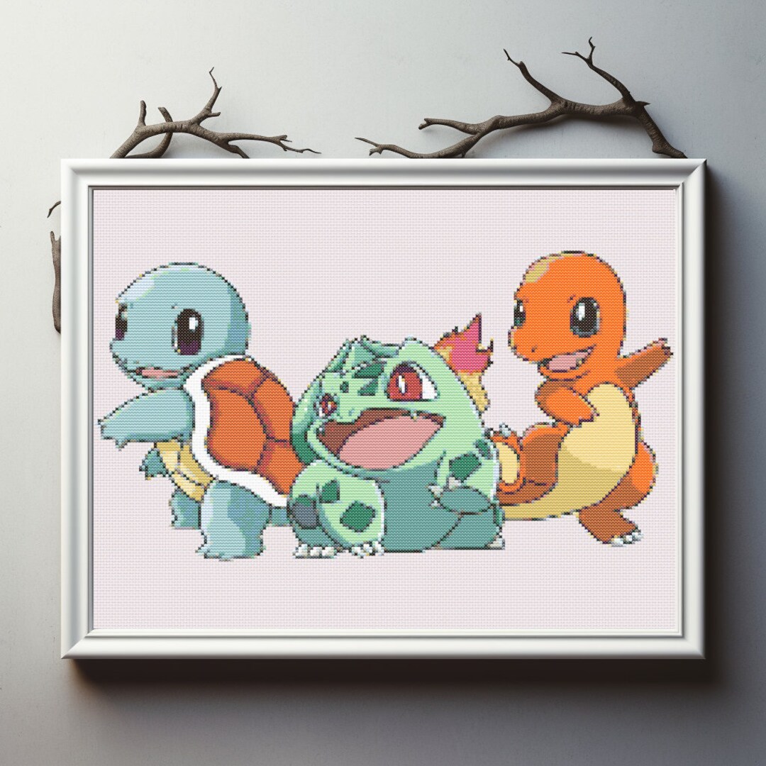 Squirt.le Bulbasa.ur and Charman.der Cross Stitch Pattern - Etsy