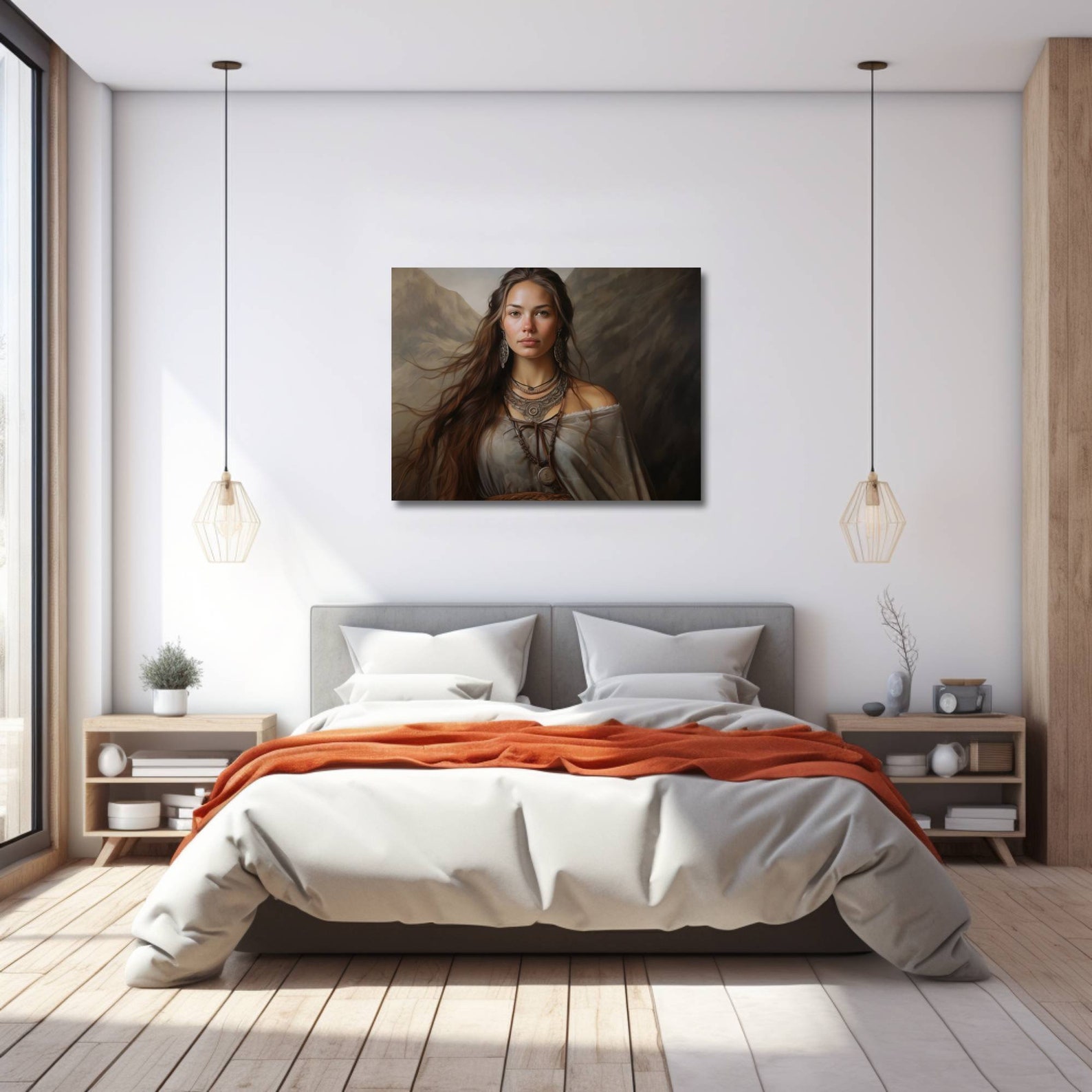 Exotic Beauty Brunette Bombshell Digital Art Print Captivating Woman ...