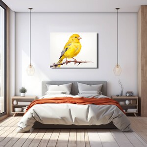Canary Watercolor Painting - Digital Art Print on White Background ...