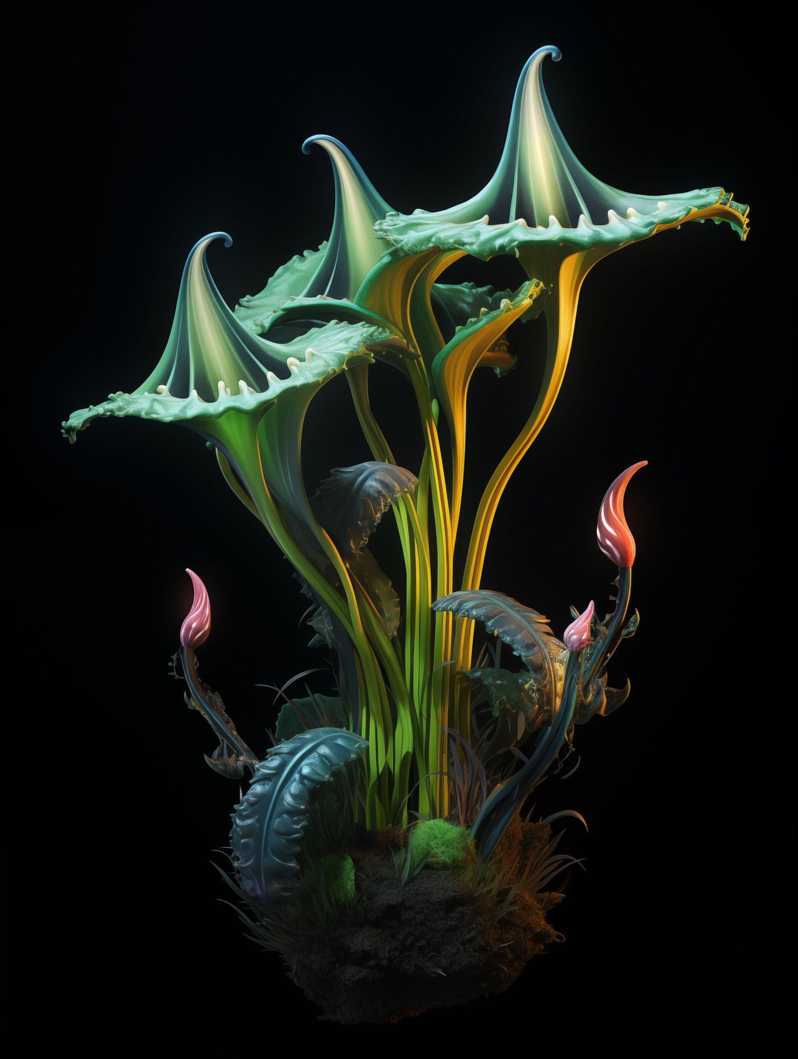 Otherworldly Flora - Digital Art Print of Alien Plant From Exotic Realm ...