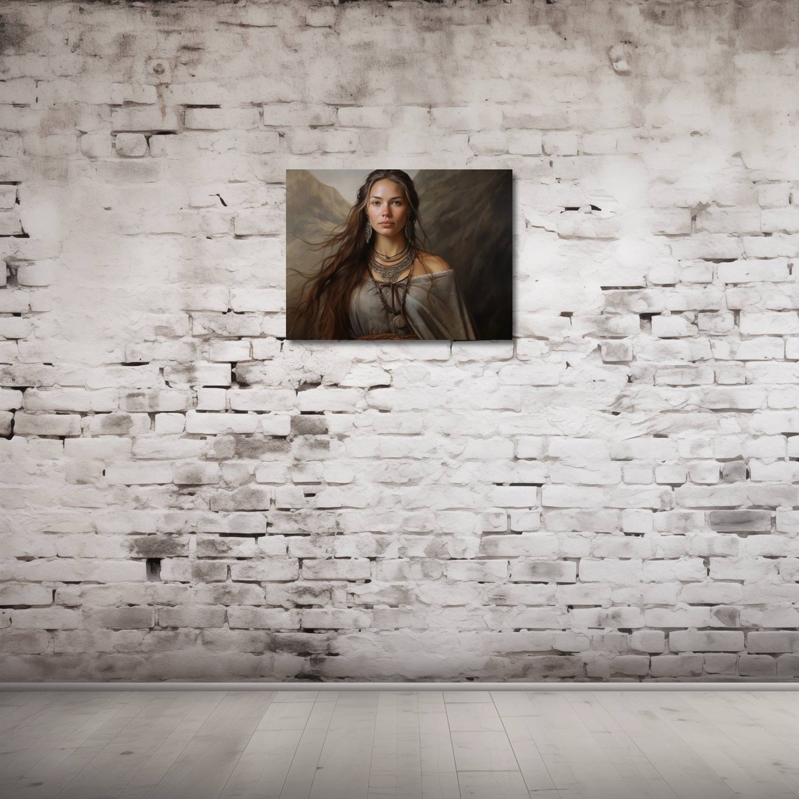 Exotic Beauty Brunette Bombshell Digital Art Print Captivating Woman ...