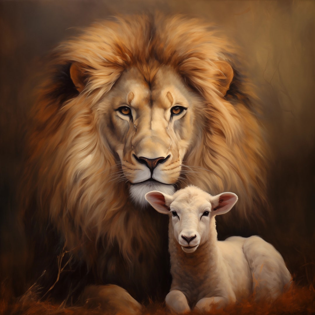 The Lion and the Sheep - Etsy