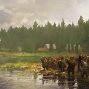 Welcome to the Village: Digital Art of a Friendly Man Greeting You - Etsy