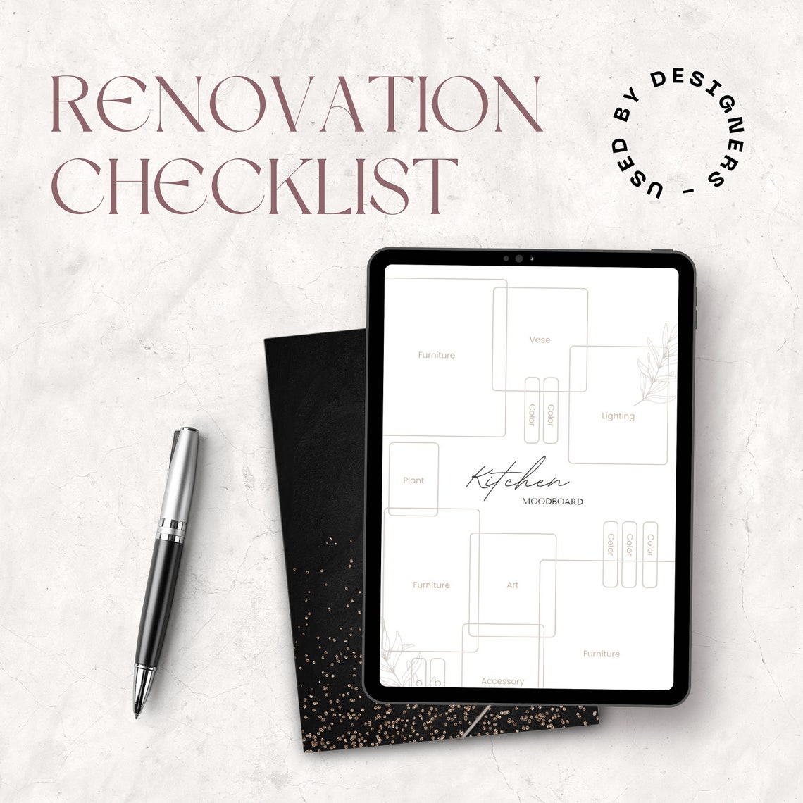Printable Interior Design Checklist | Room List | Construction Binder ...