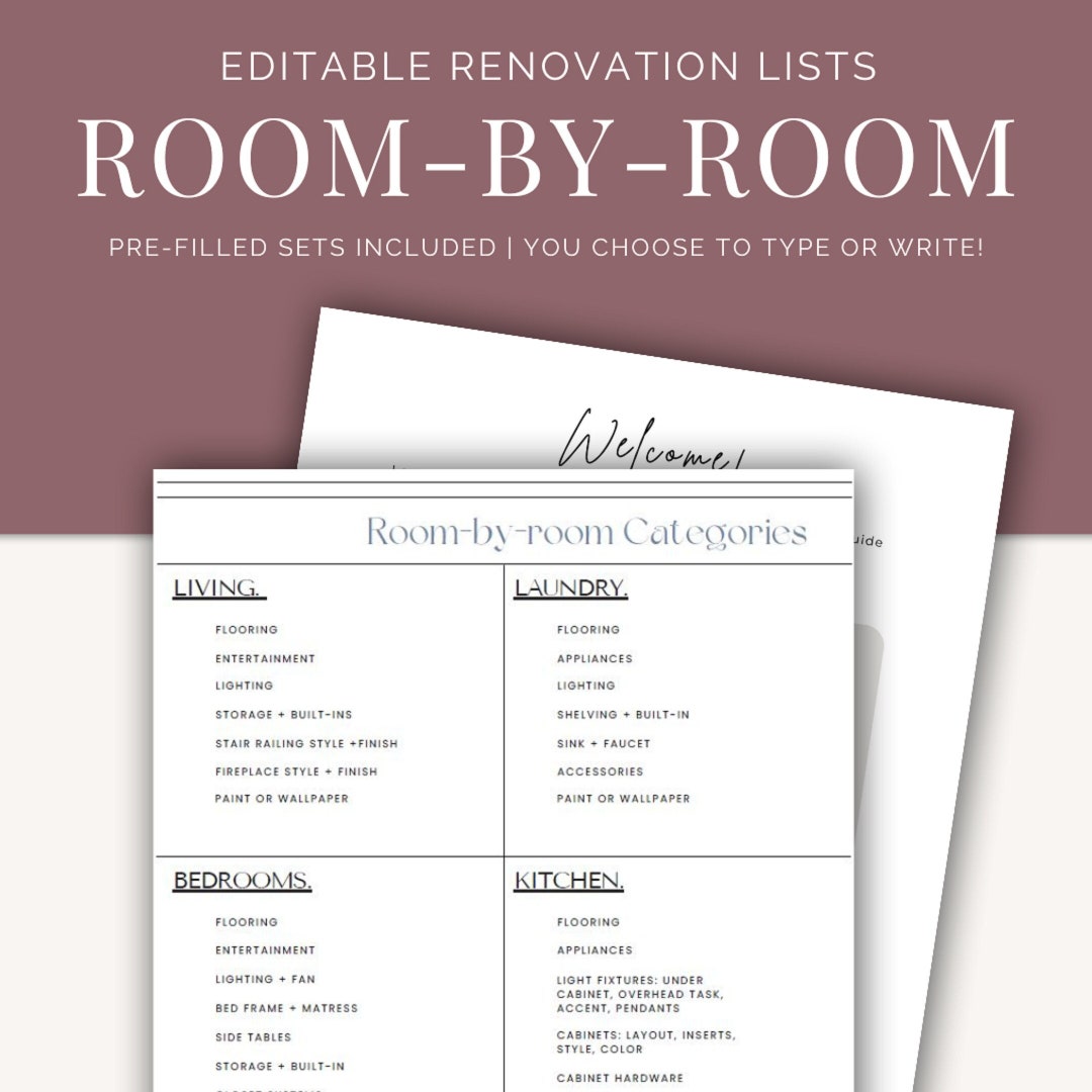 Editable Construction Planner Printable Renovation Checklist New Home ...