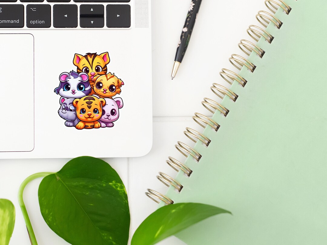 Cartoon Baby Animals Friends Sticker - Etsy