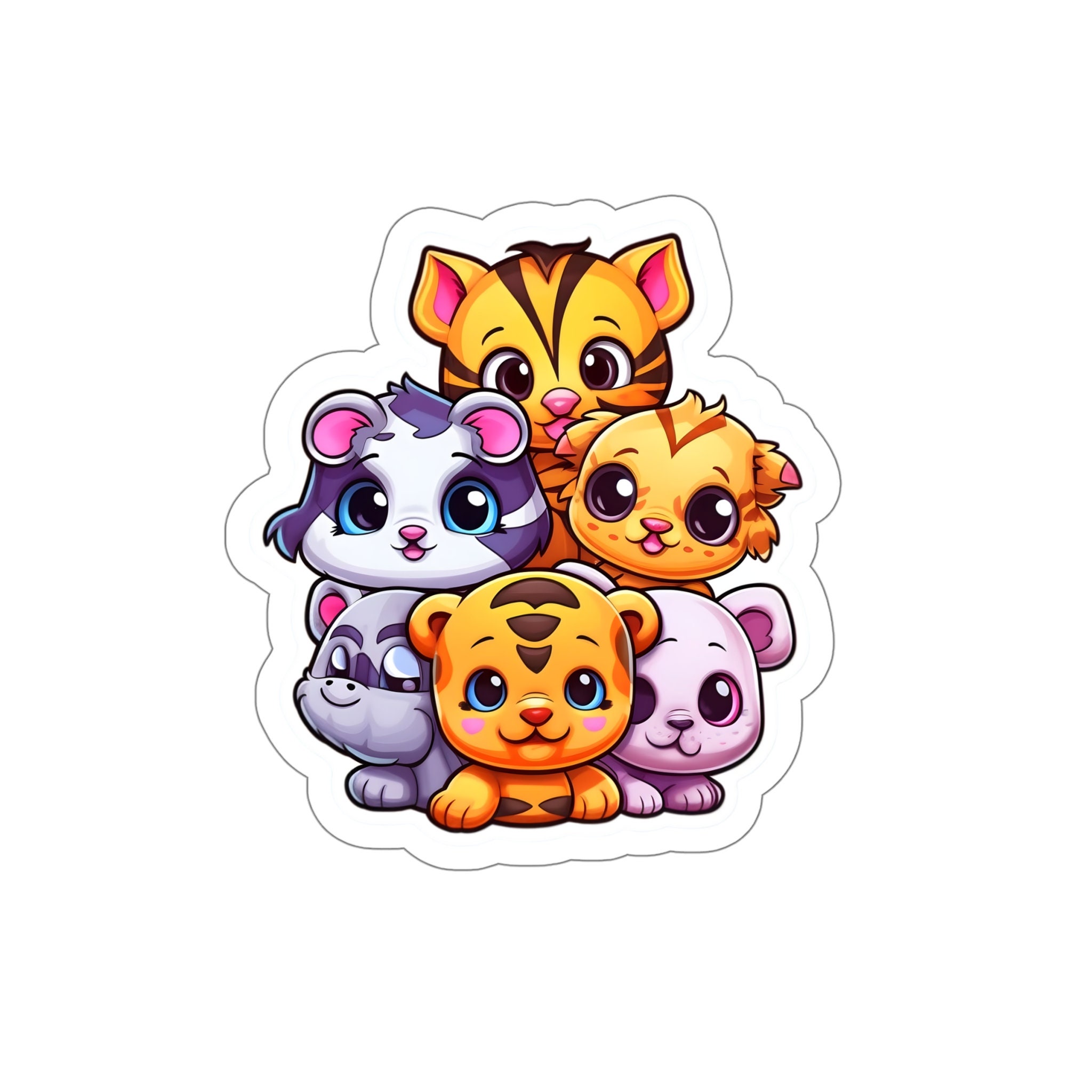 Cartoon Baby Animals Friends Sticker - Etsy