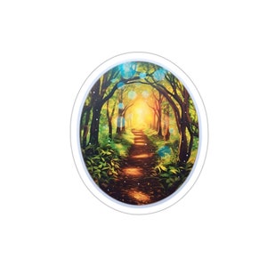 Enchanting Forest Pathway Die Cut Vinyl Sticker Vintage Retro, Ultra ...