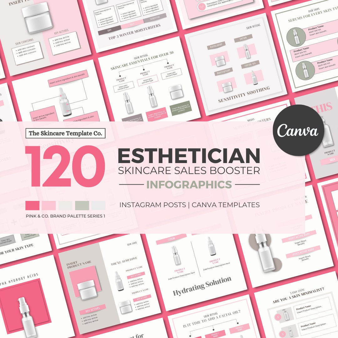 Esthetician Skincare Canva Templates Skincare Product Sales Booster ...