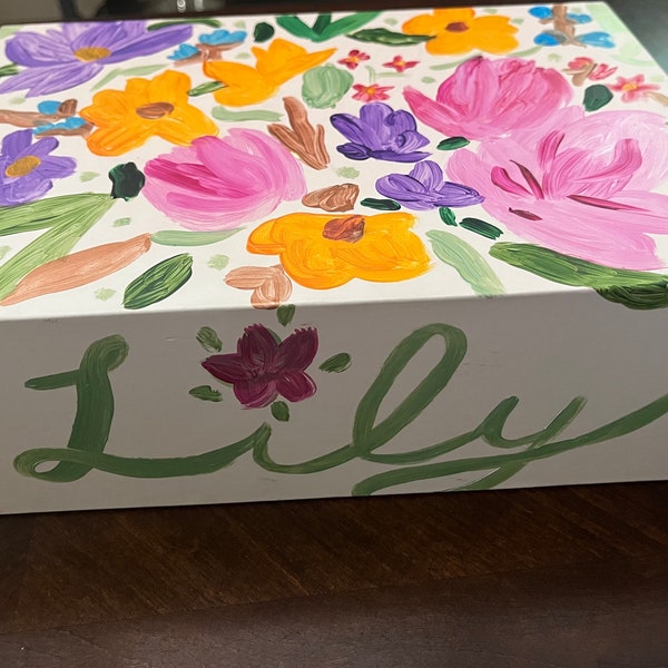 Painted Wooden Box - Etsy