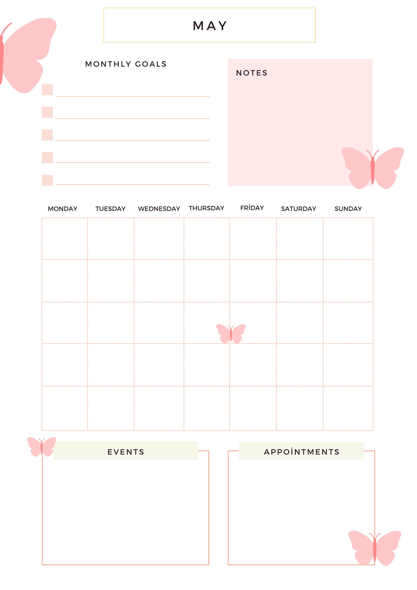 Monthly Planner Planner Monthly Digital Planner Goodnotes - Etsy