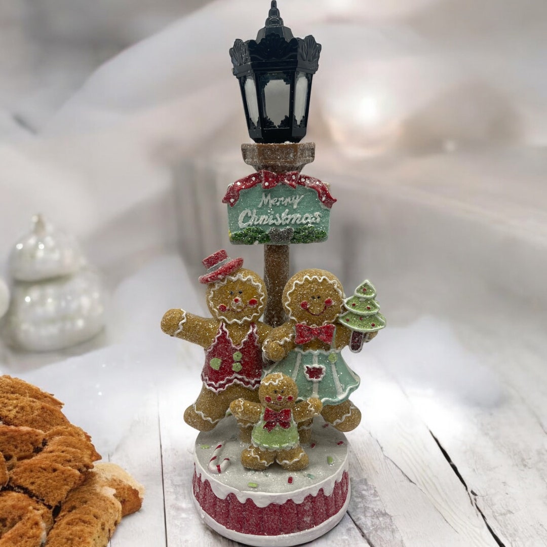Gingerbread Men With Light up Post - Etsy UK