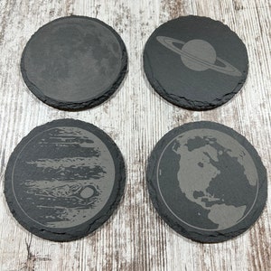 Space Themed Coaster Set of Slate Coasters. - Etsy