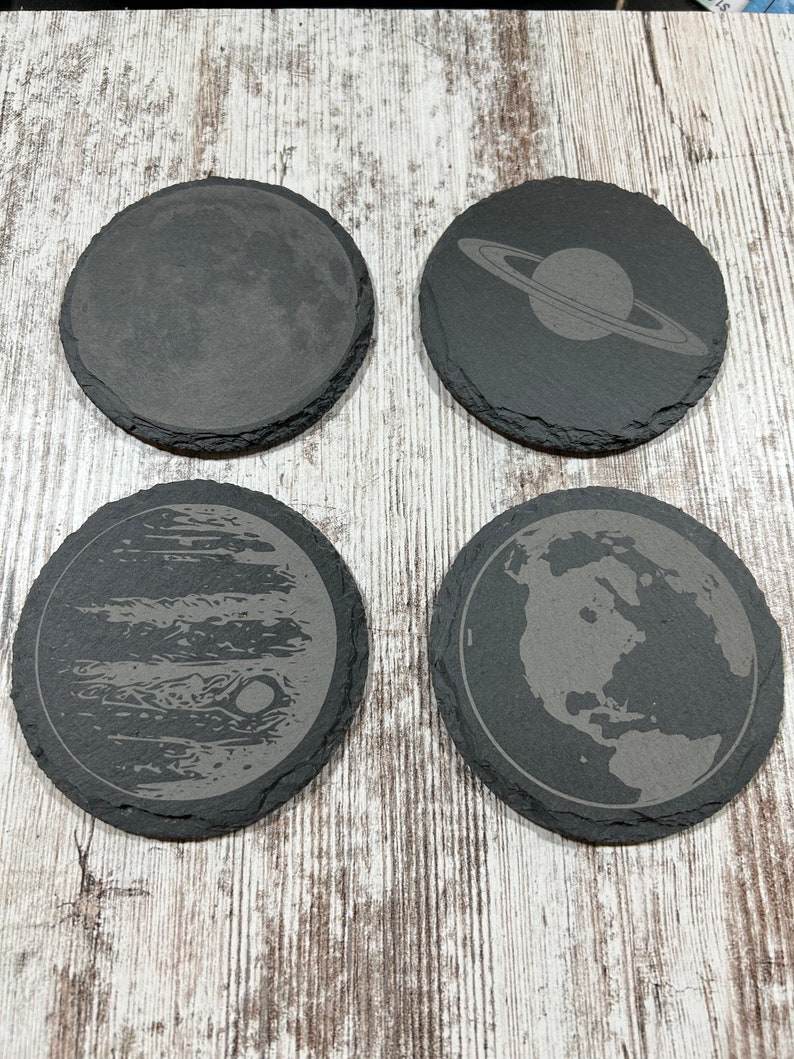 Space Themed Coaster Set of Slate Coasters. - Etsy
