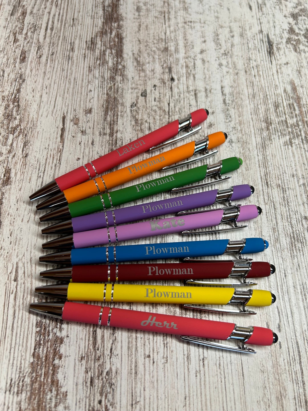 Personalized Laser Engraved 2 in 1 Ballpoint Metal Pens With Stylus. - Etsy