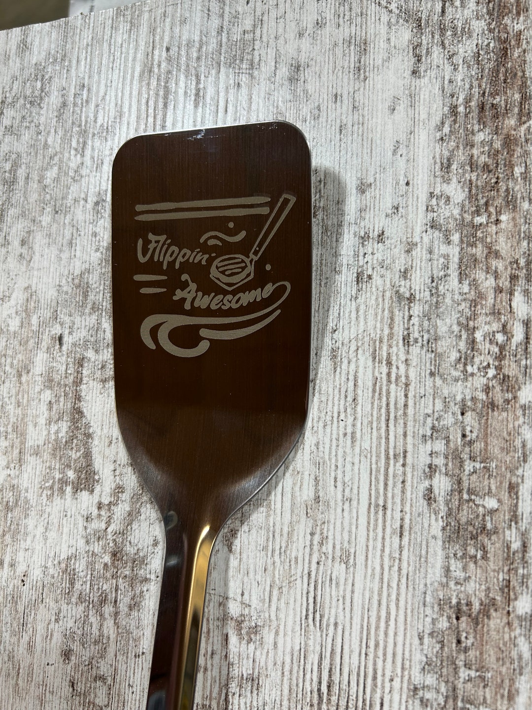 Stainless Steel Spatula With Laser Engraved Design - Etsy