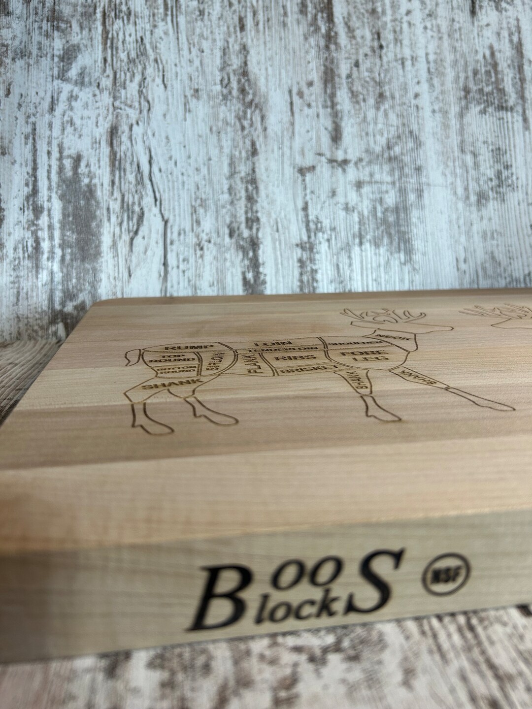 Boos Engraving Blank With Deer Cuts Diagram Engraved - Etsy