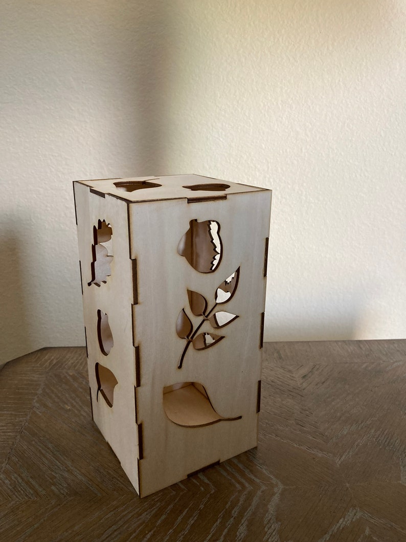 Fall Wooden Lantern Box Laser Cut Leaves and Acorns. Fall - Etsy
