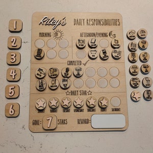 Daily Responsibilities Board Chore Chart for Kids - Etsy