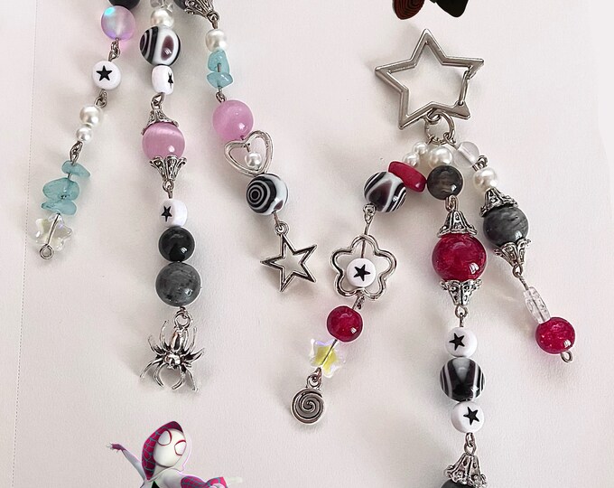 Miles Morales & Gwen Stacy Themed Matching Keychains Beaded Keychains ...