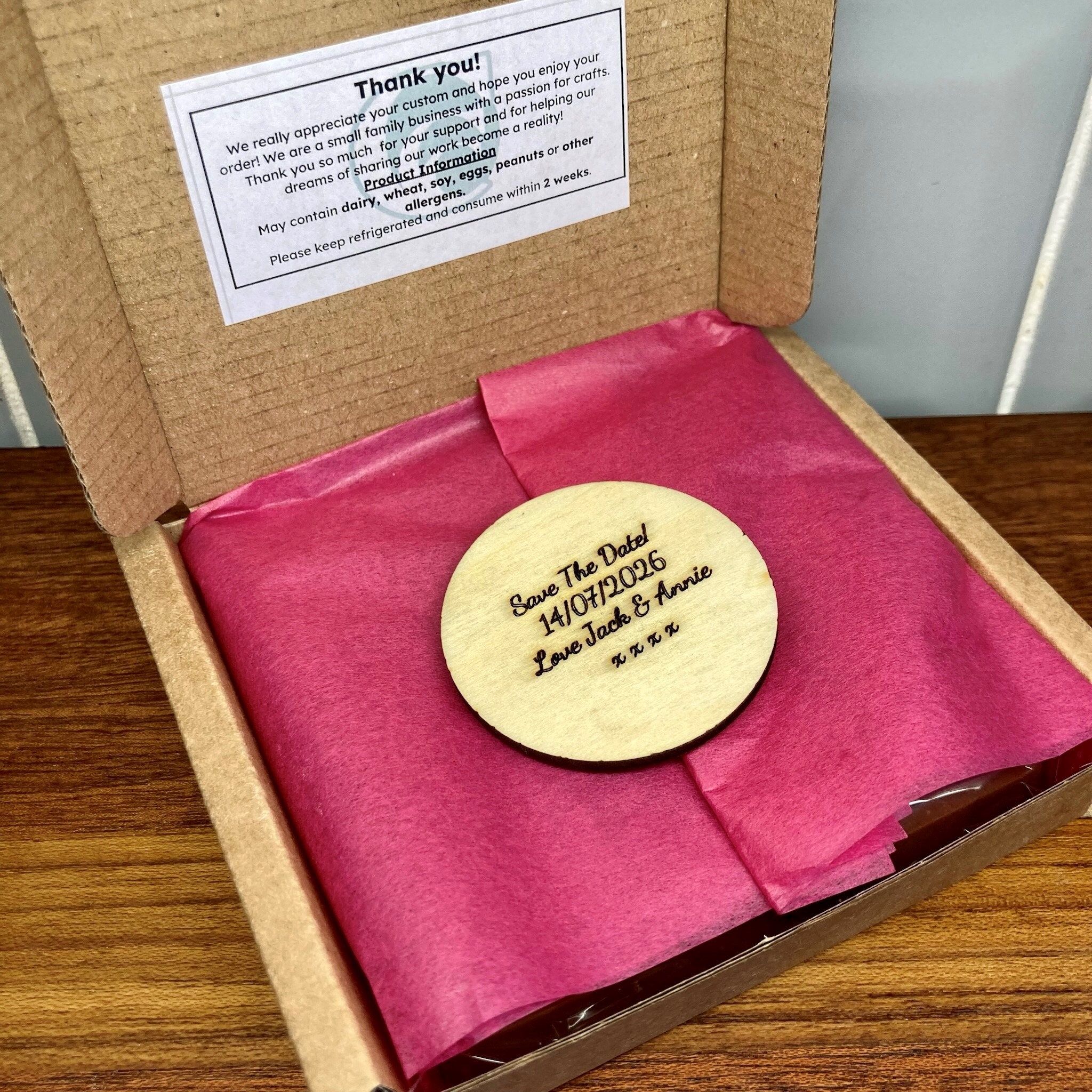 Letterbox Lotus Biscoff Fudge Sweet Treats Homemade Wedding Personalised Save the Date - Etsy UK