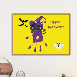 Cute Cat Handprint Art Instant Download & Printables Halloween - Etsy