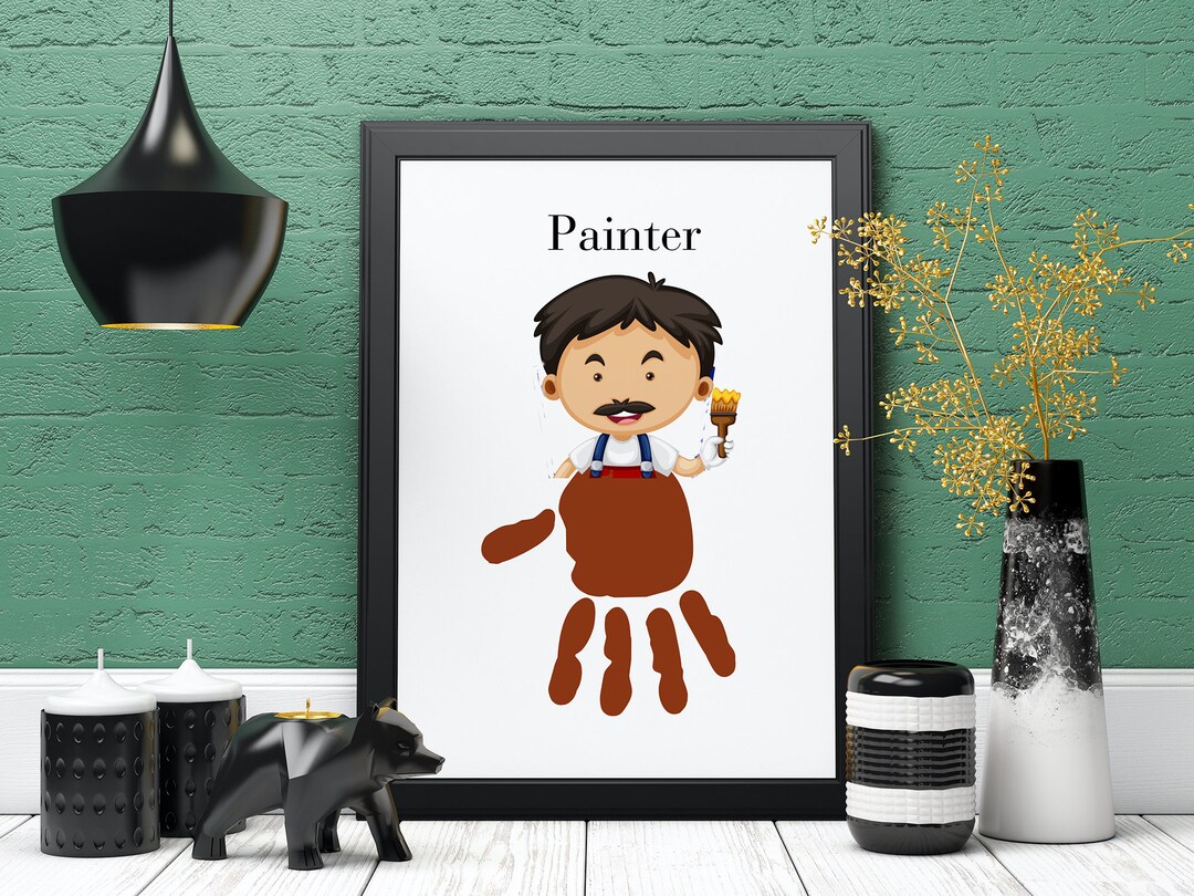 Painter Handprint Art Unique Handprint Craft: 8x10 Printable - Etsy