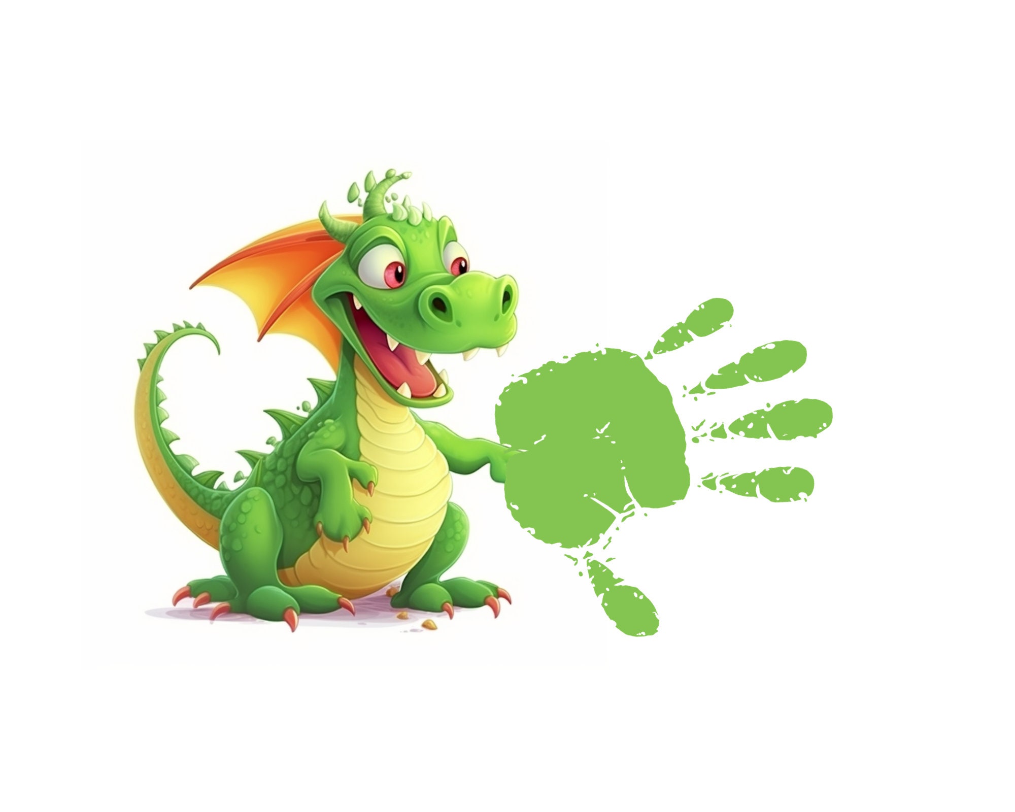 Dragon Handprint Art Animal-themed Handprint Activity: Baby - Etsy