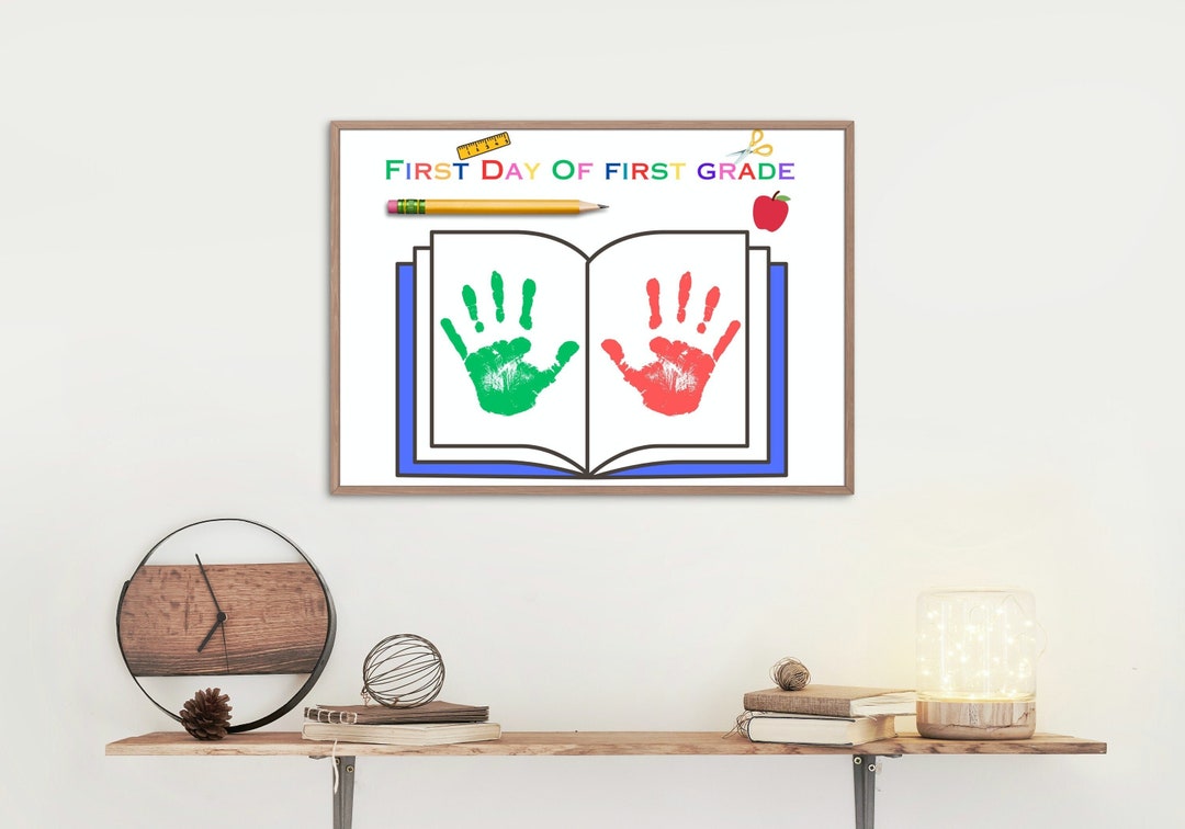 Back to School Handprint Art Printable First Day of First - Etsy