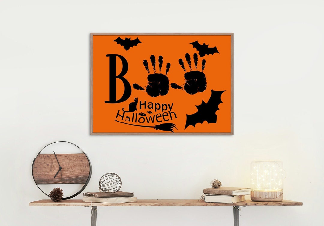 Boo Handprint Art: Instant Download & Printables Halloween Print at ...