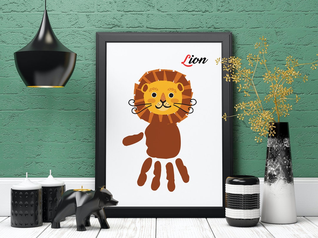 Lion Handprint Art Unique Handprint & Footprint Craft: 8x10 - Etsy