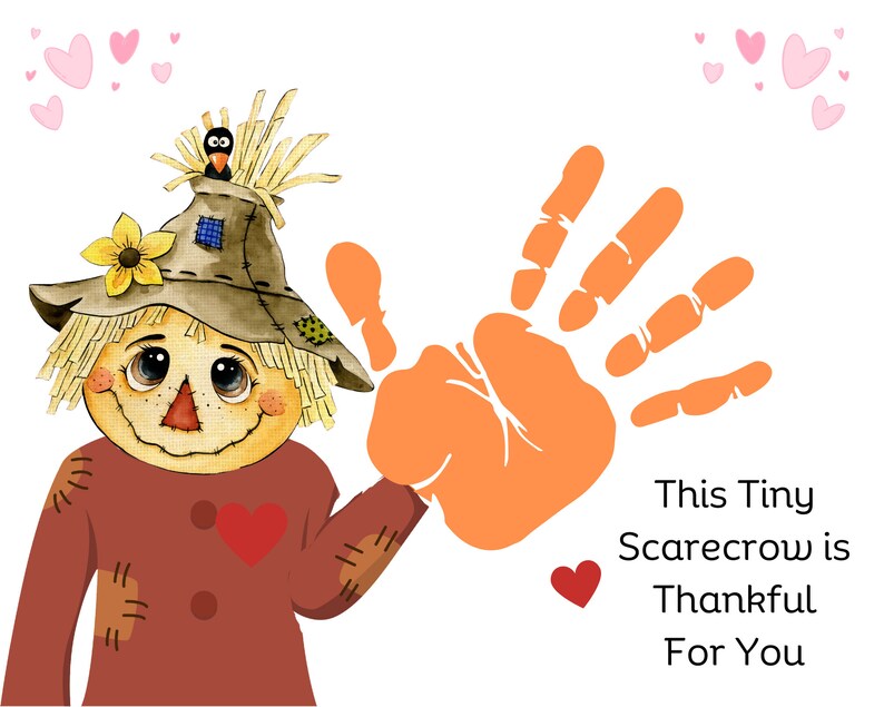 Scarecrow Handprint Art Happy Thanksgiving Fall Autumn - Etsy