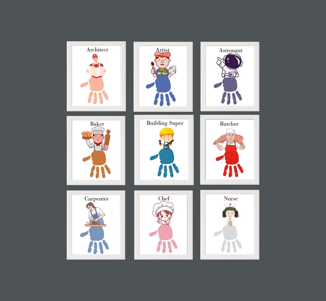 Bundle 1 Occupation Handprint Art Unique Handprint Craft: 8x10 - Etsy