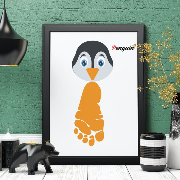 Penguin Handprint Art - Etsy