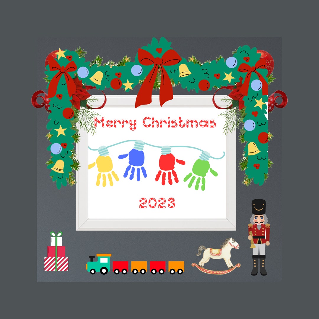 Christmas Handprint Art Lights Handprint Winter Craft Home Decoration ...