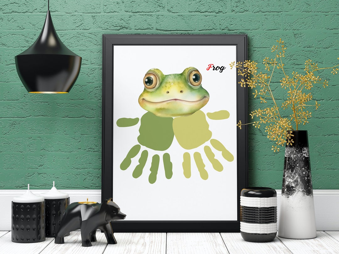 Frog Handprint Art Animal-themed Handprint Activity: Baby - Etsy