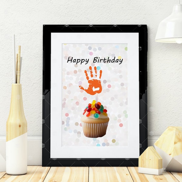 Handprint Cupcake - Etsy