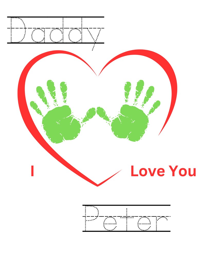 Editable Traceable Handprint Art Printable I Love You Poster - Etsy España