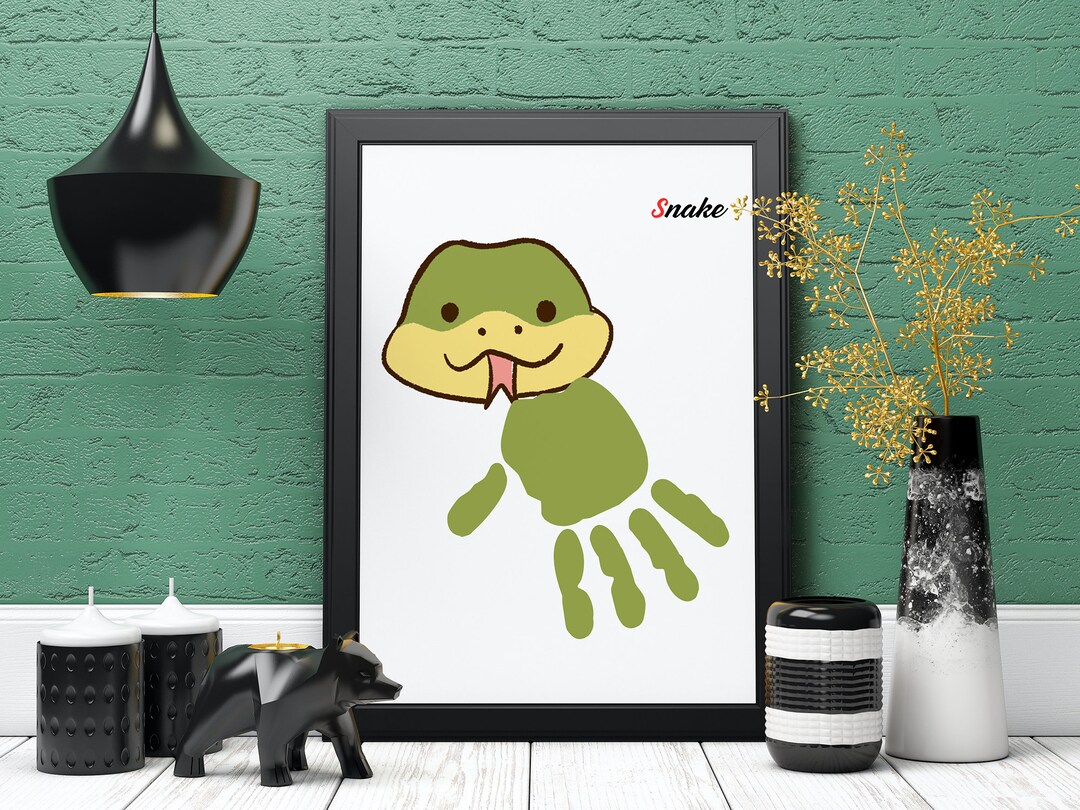Snake Handprint Art Baby and Toddler Handprint Art: Animal - Etsy