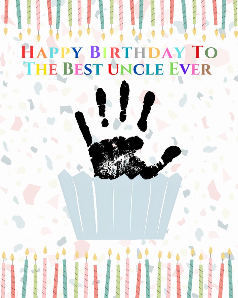 Printable Handprint Art for Birthday Happy Birthday Cup Cake - Etsy