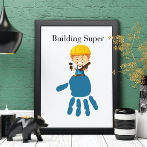Building Super Handprint Art Unique Handprint Craft: 8x10 - Etsy