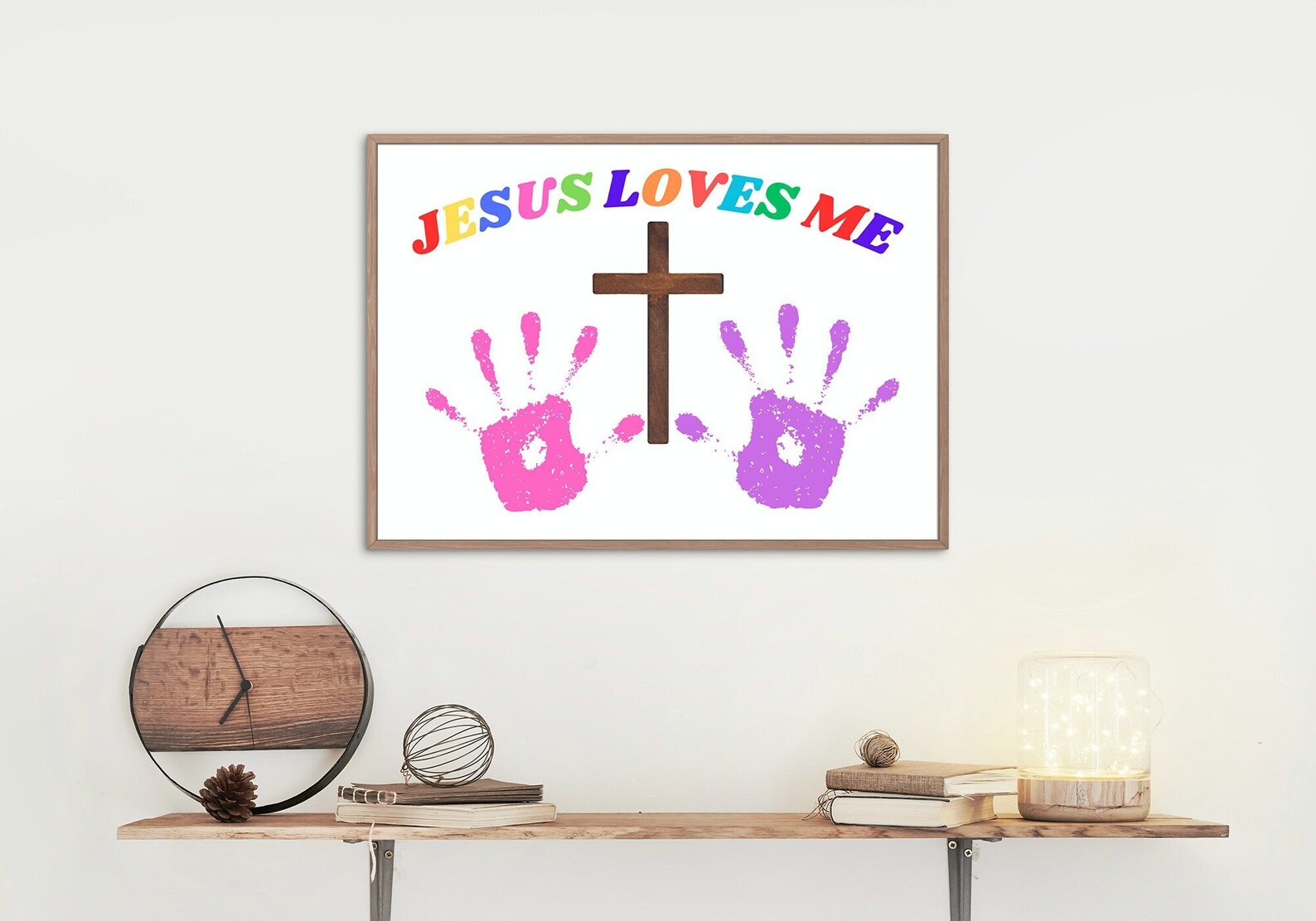 Jesus Loves Me Printable Handprint Craft Handprint Art Kids Christian Craft Preschool Wall Art ...