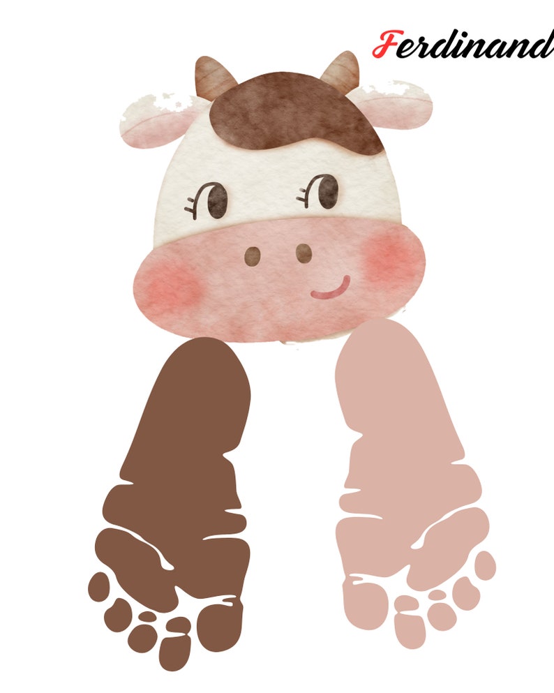 Ferdinand Cow Footprint Art Animal-themed Handprint Activity: - Etsy