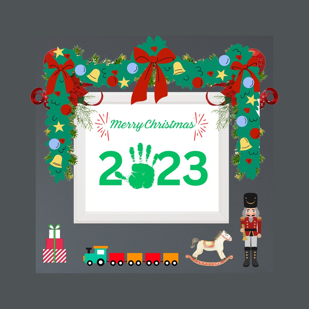 Christmas Handprint Art Merry Christmas 2023 Handprint Winter - Etsy